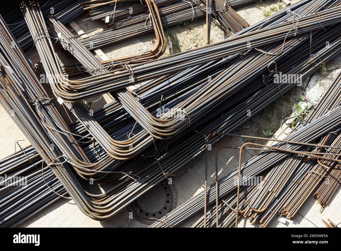 Right-angled bent structural steel, Duesseldorf, North Rhine-Westphalia ...