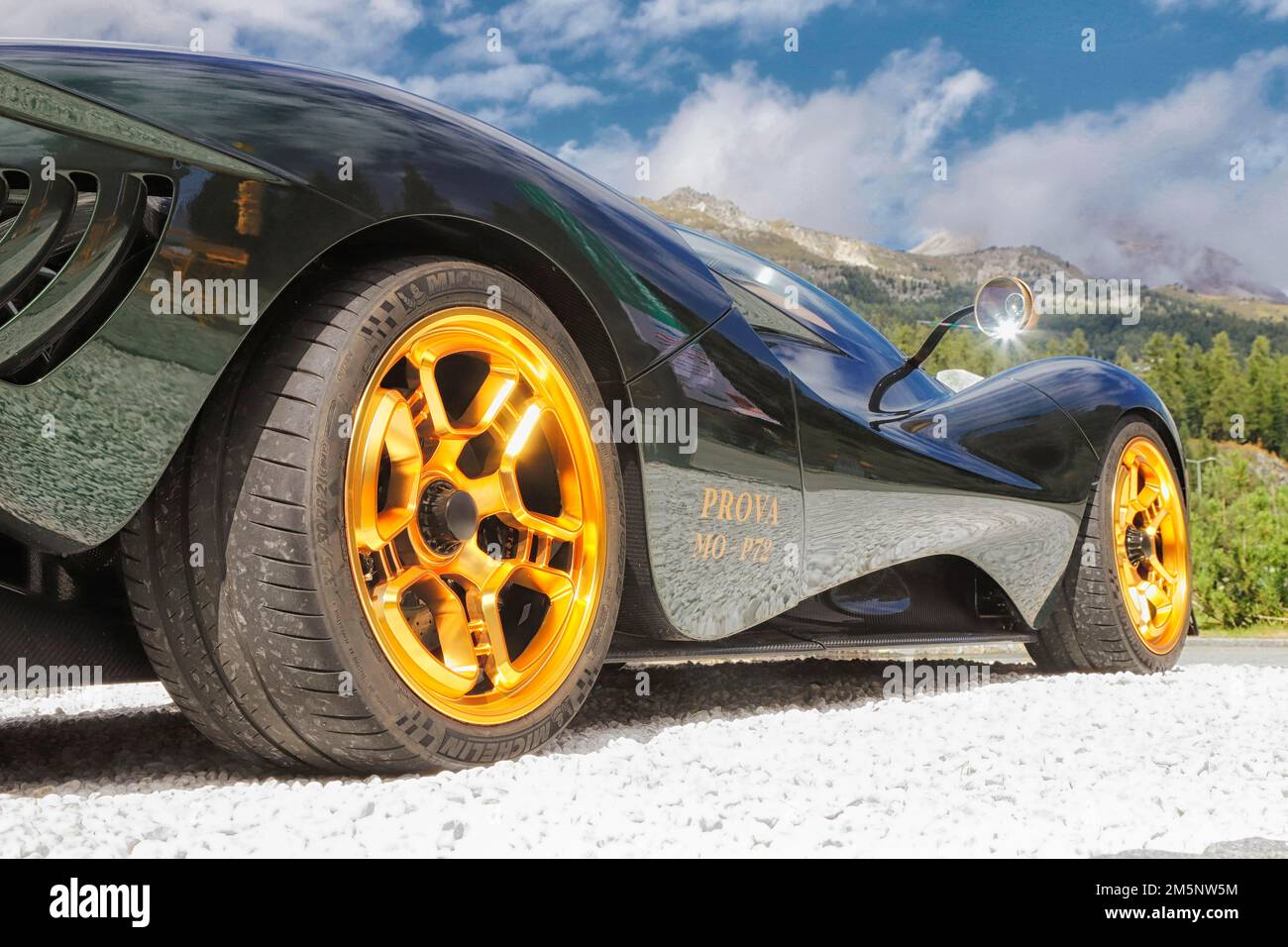 De Tomaso P 72 super sports car in front of Grand Hotel des Bains ...