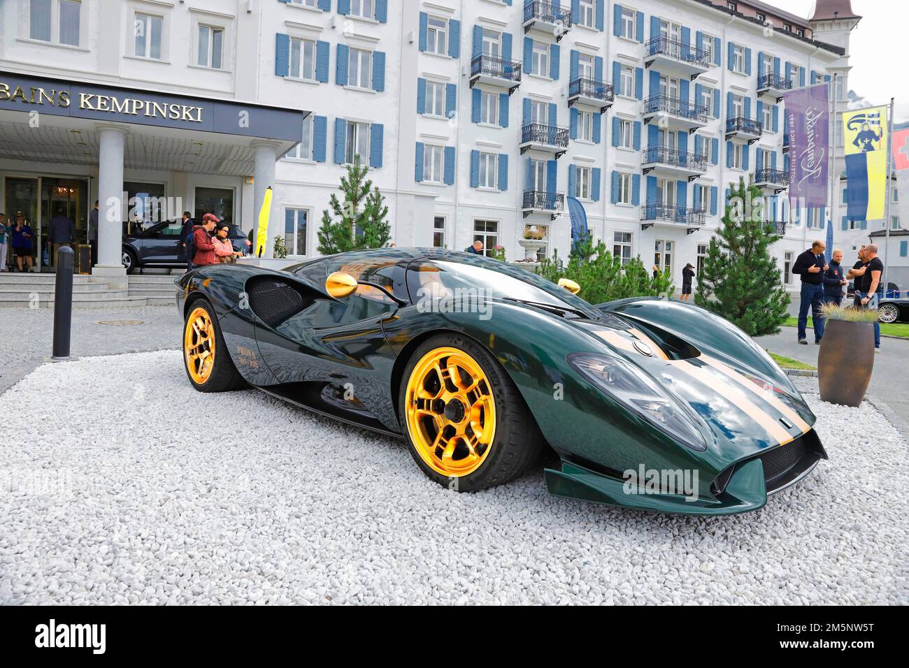De Tomaso P 72 super sports car in front of Grand Hotel des Bains ...