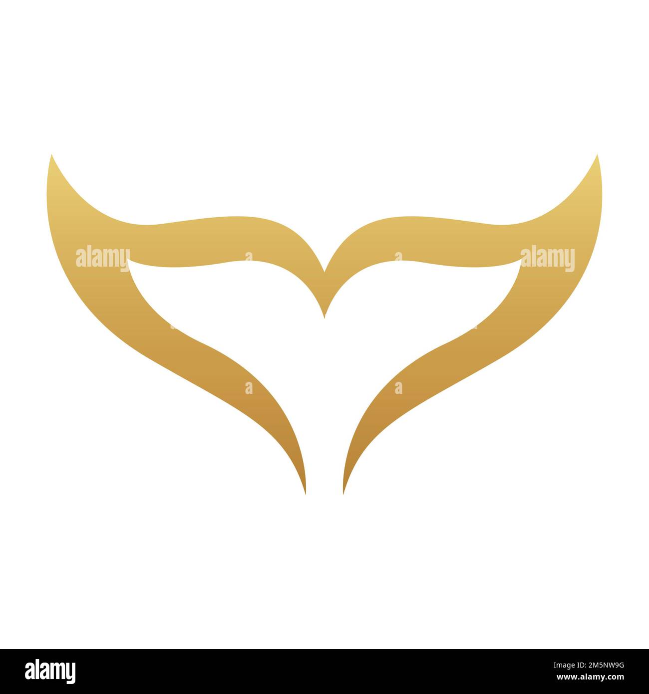 Golden Fish Tail on a White Background Stock Photo - Alamy