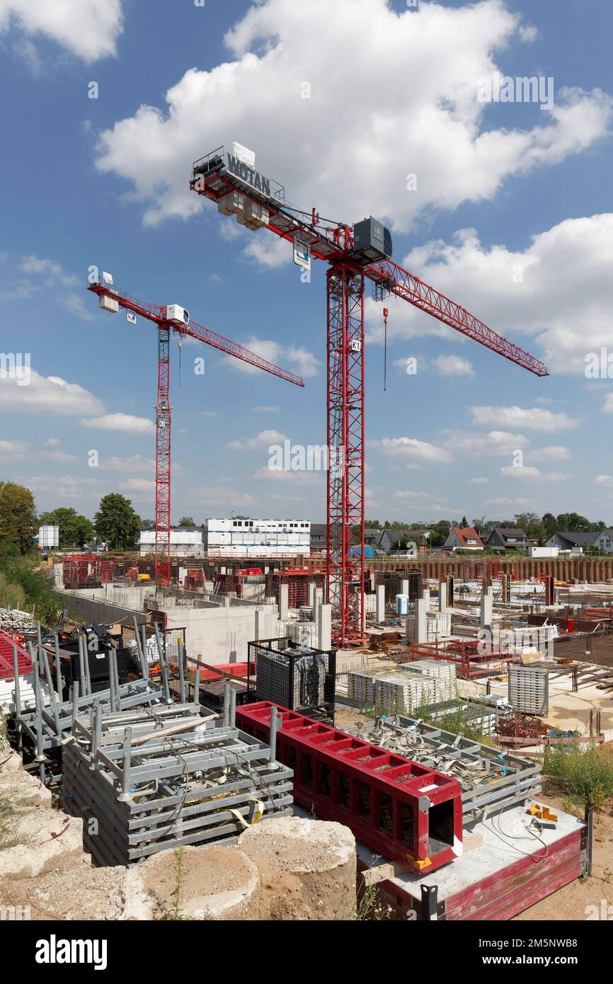 Large construction site with construction cranes, Deiker Hoefe ...