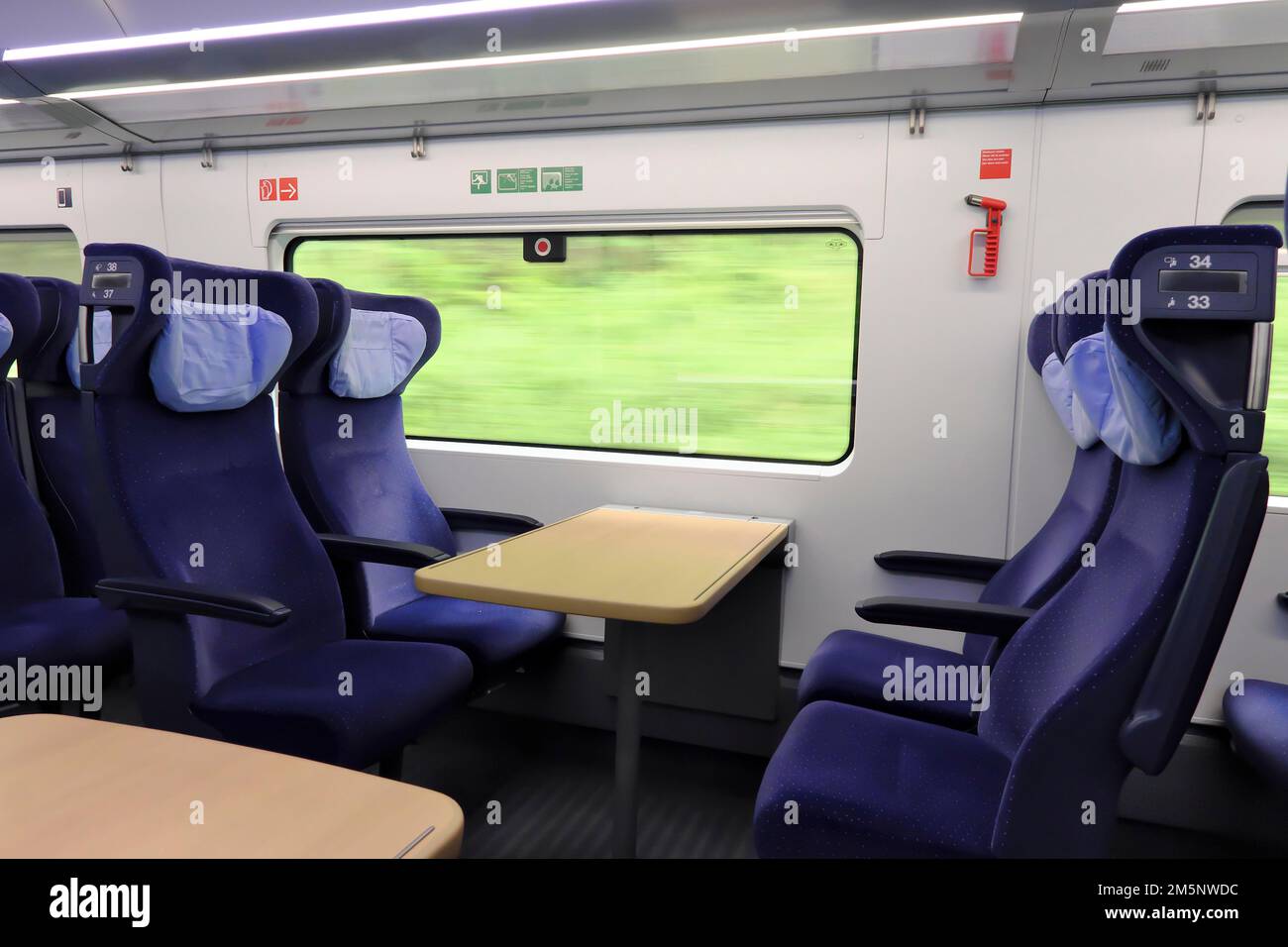 Four empty seats inICE, Bavaria, Germany Stock Photo - Alamy