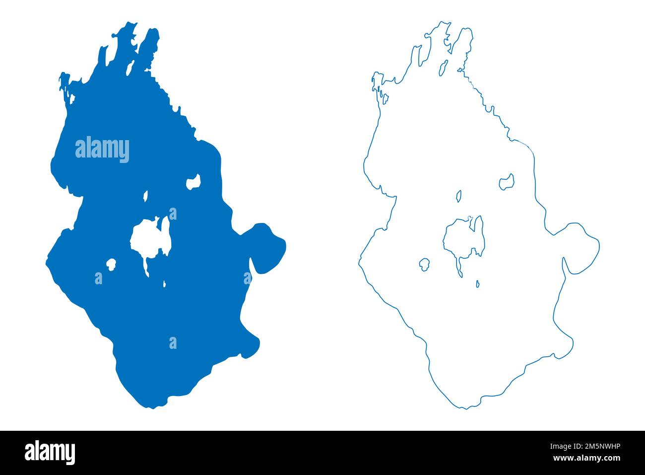 Lake Baringo (Africa, Republic of Kenya) map vector illustration ...