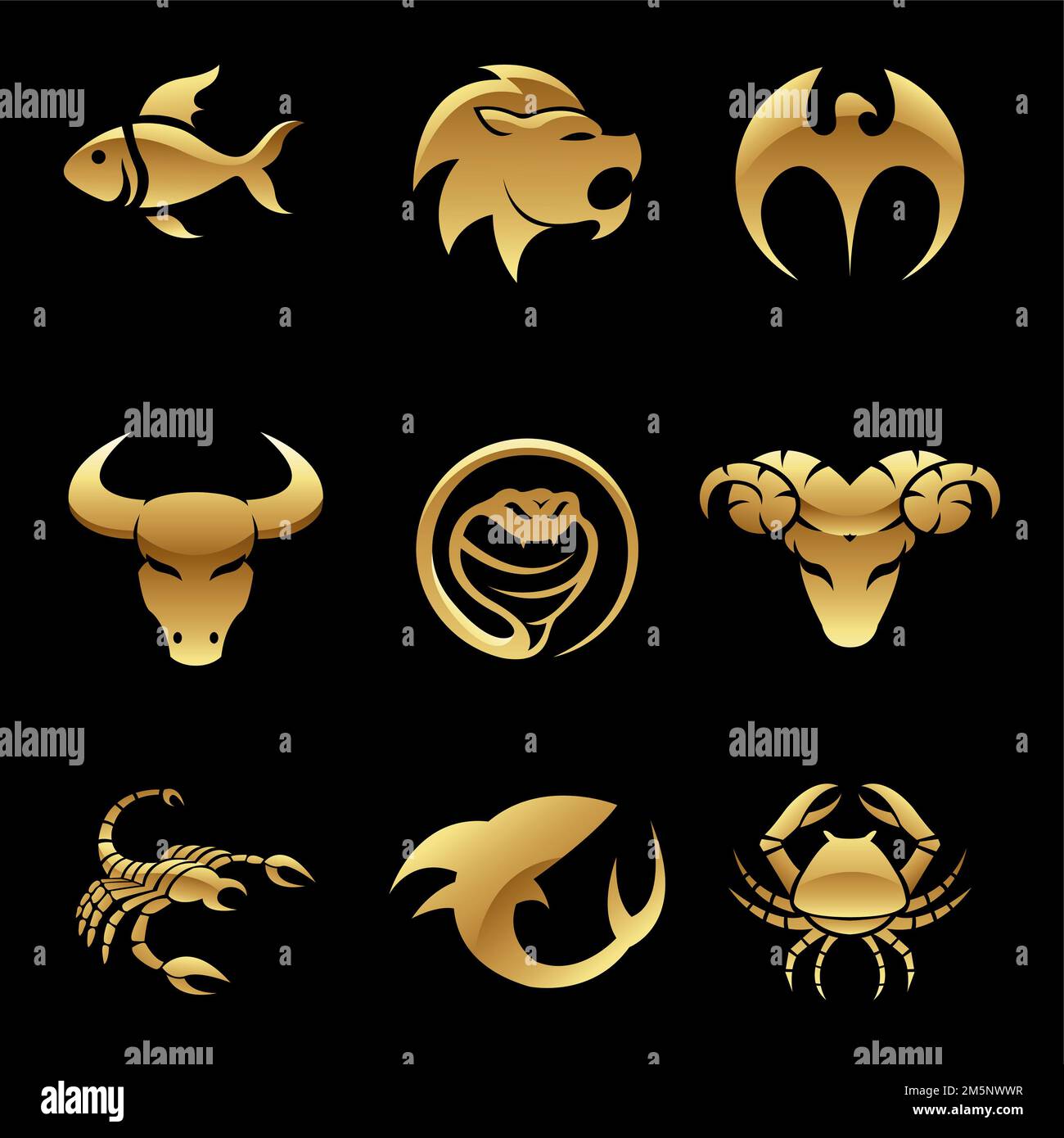Golden shark logo hi-res stock photography and images - Alamy