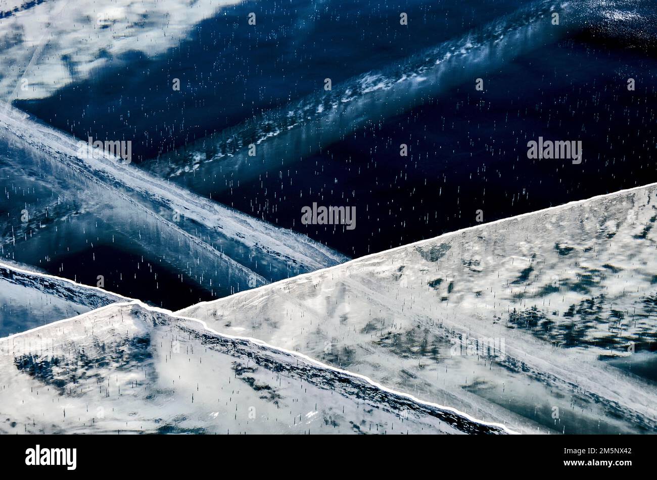 Ice crack, Lake Baikal, Pribaikalsky National Park, Irkutsk Province ...