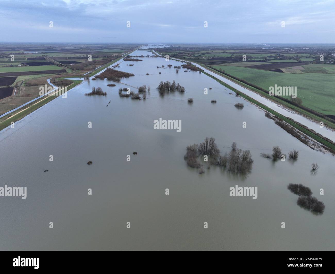 The levels of the River Great Ouse near Sutton, Cambridgeshire, are ...