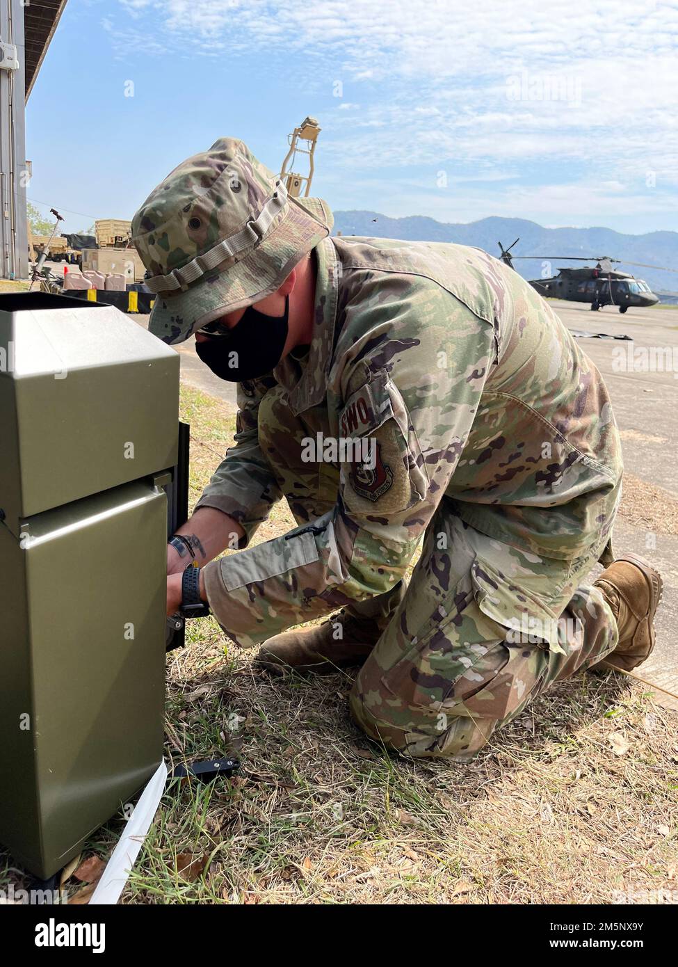Air Force Staff Sgt. Trenton Kipe, a staff weather officer assigned to ...