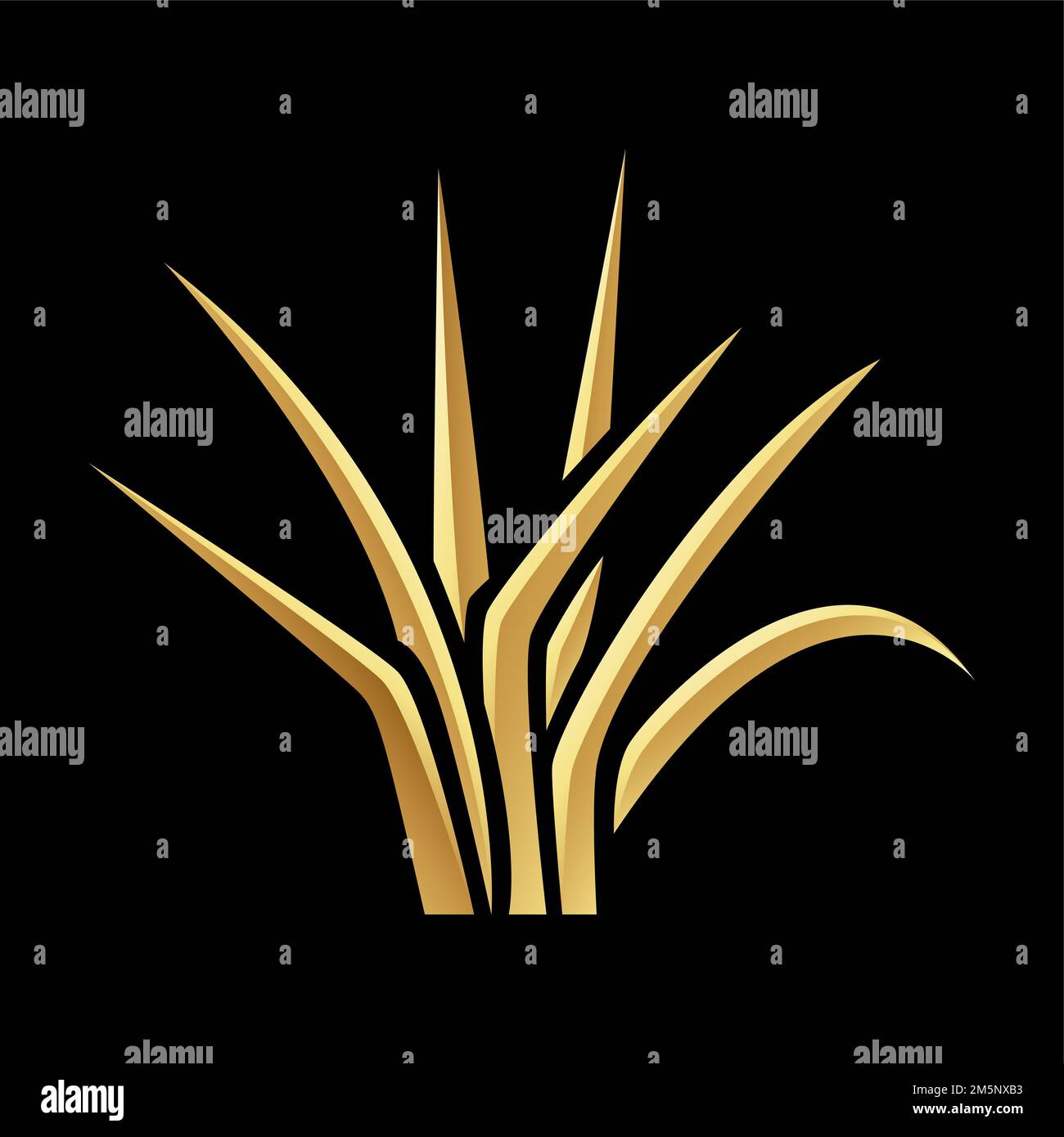 Golden Glossy Grass on a Black Background Stock Photo - Alamy