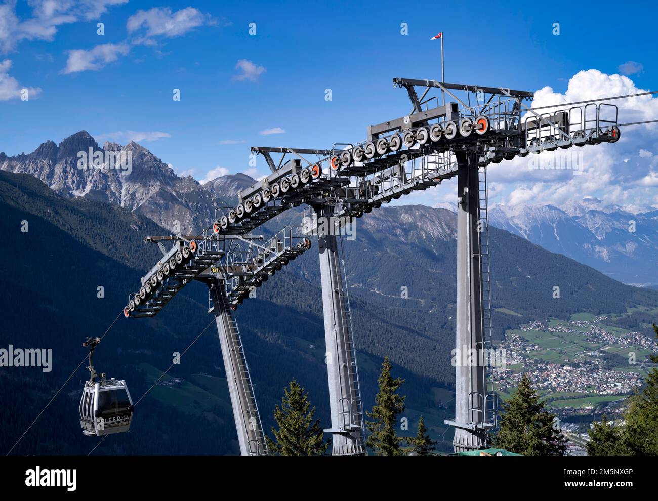 Gondola lift, Panoramabahn Elferbahn, Elfer, Neustift, Stubai Valley ...