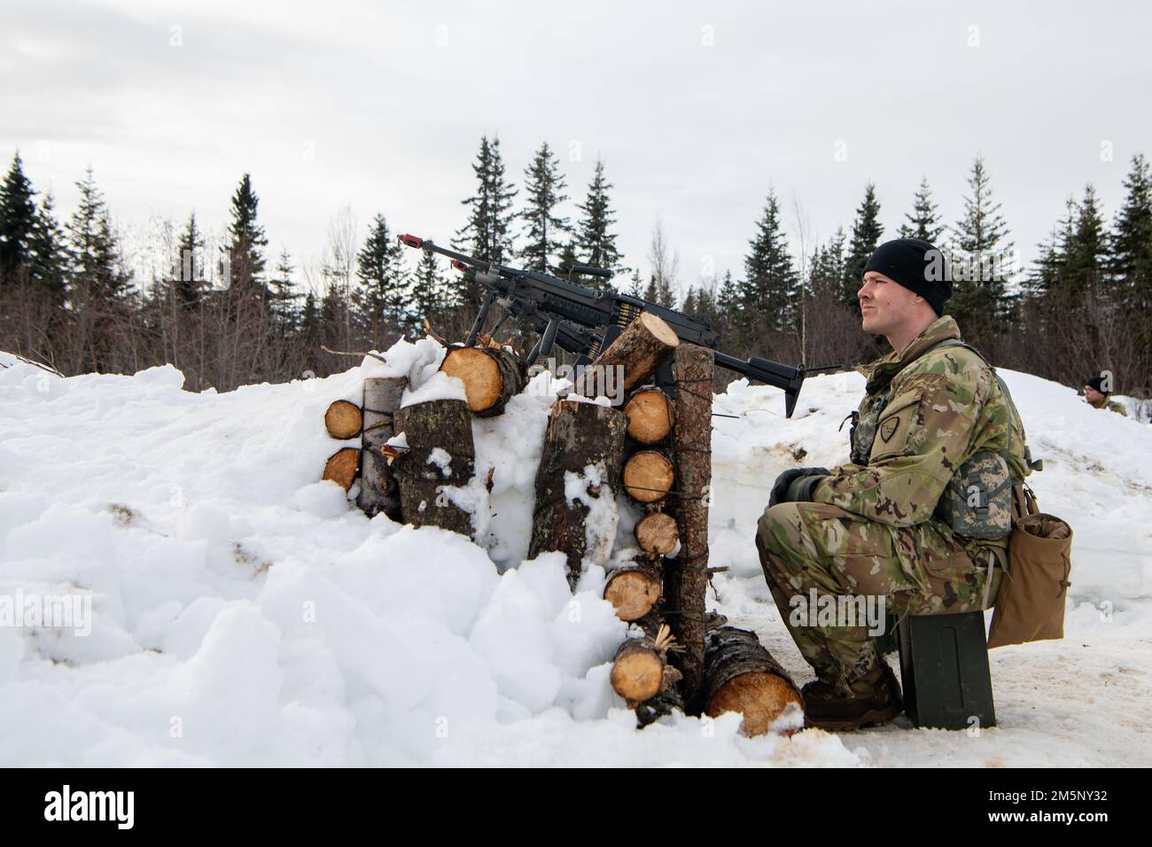An Alaska Army National Guardsman assigned to the 207th Engineer ...