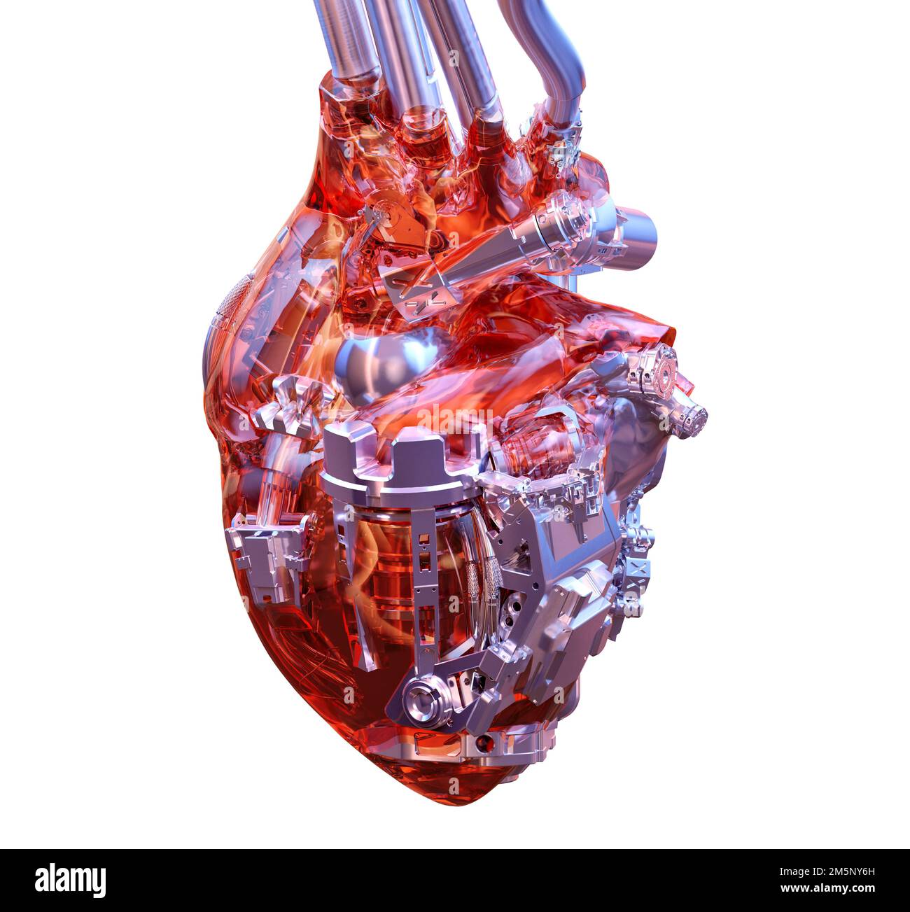 Happy Valentines day sci-fi illustration: artificial smart robotic ...