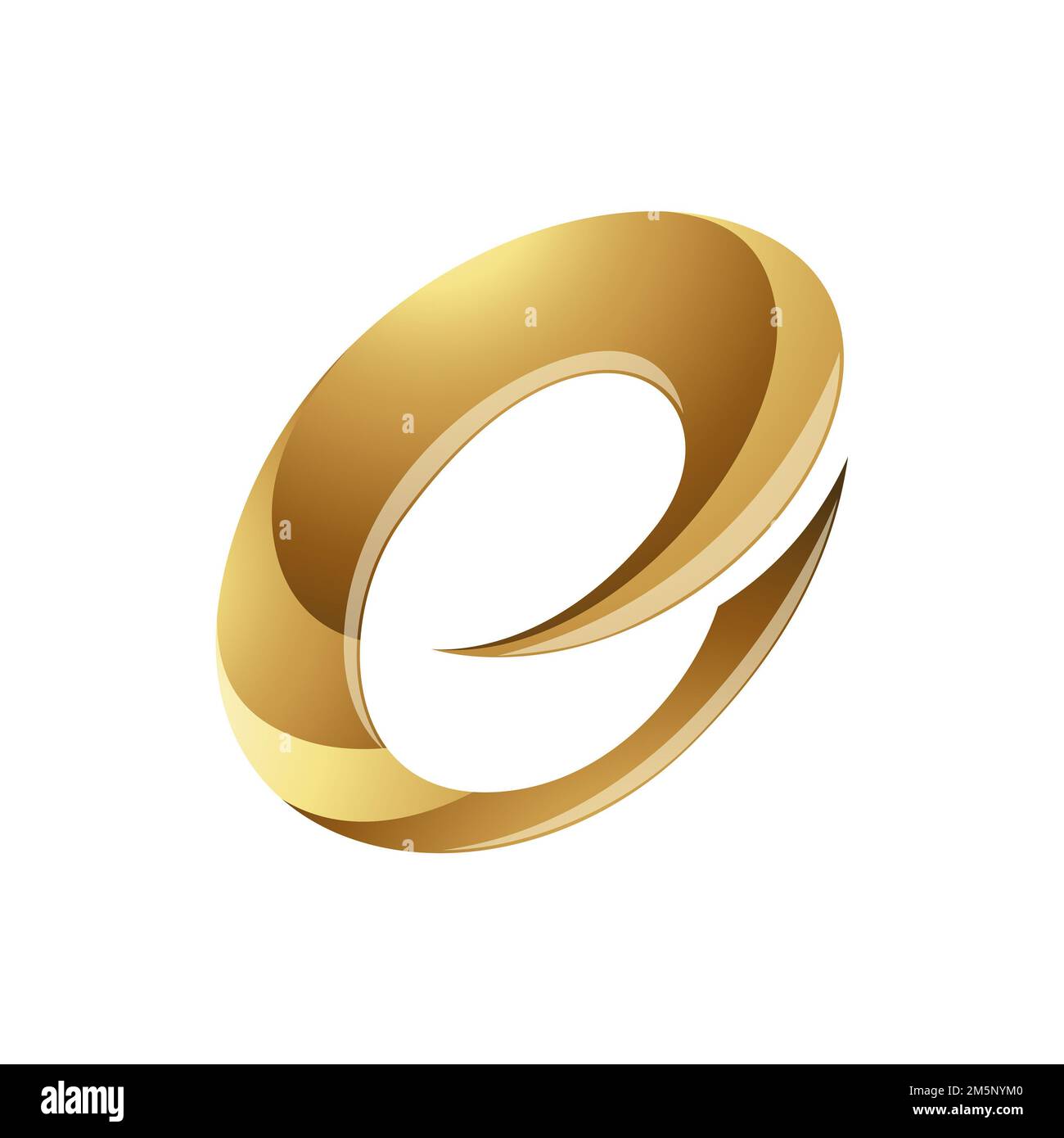 Golden Glossy Spiky Round Letter E Icon on a White Background Stock ...