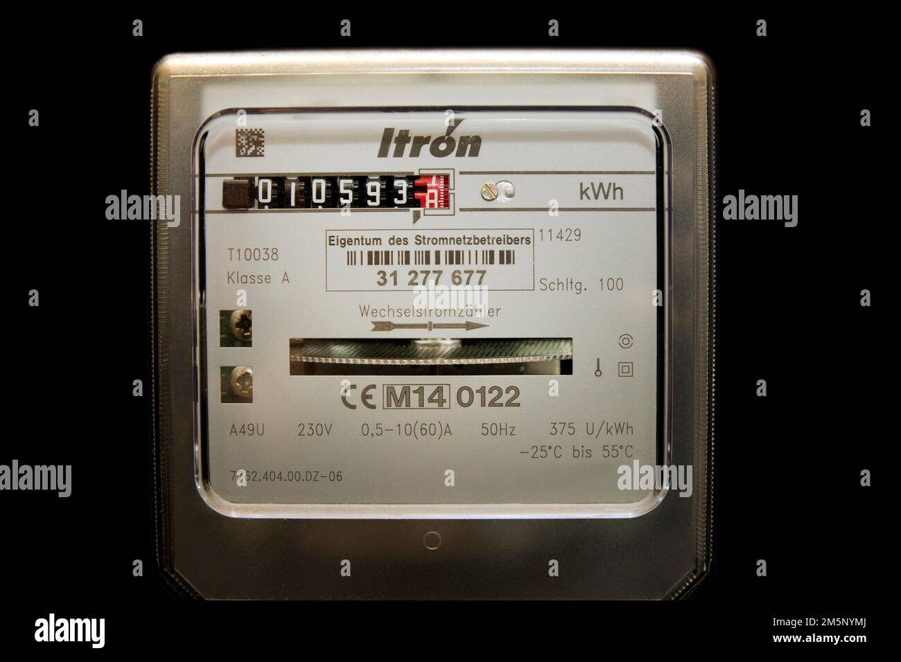 Electricity meter, studio photography with black background Stock Photo ...