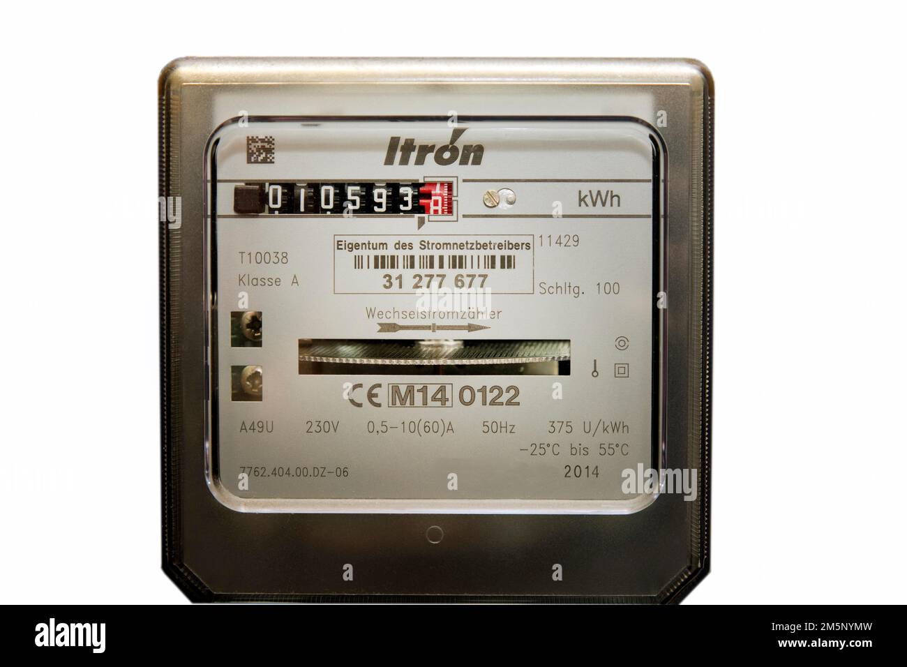 Electricity meter, studio photography with white background Stock Photo ...