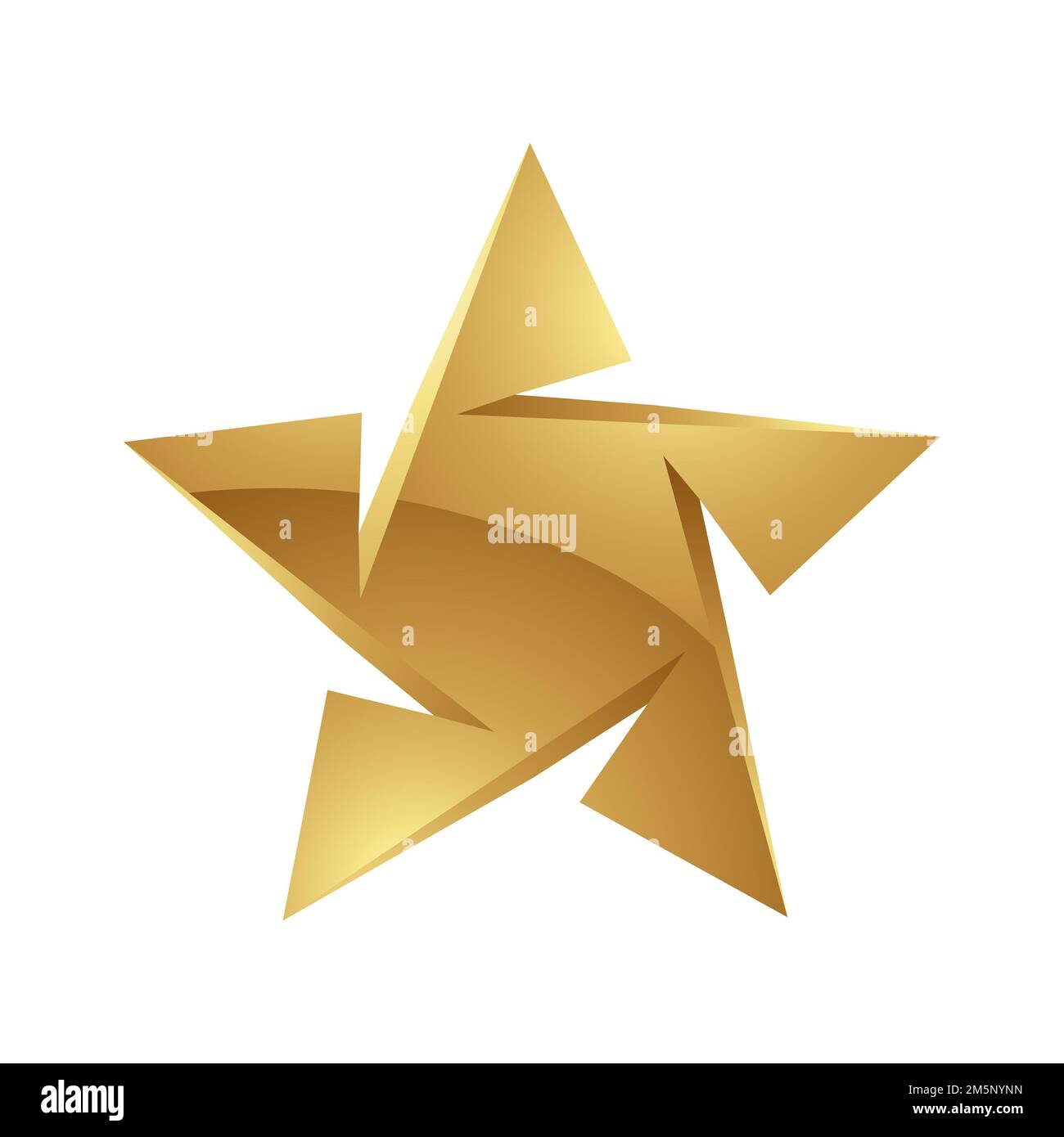Golden Glossy Star Shape on a White Background Stock Photo - Alamy