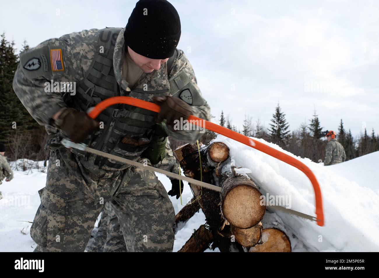 An Alaska Army National Guard engineer assigned to the 207th Engineer ...