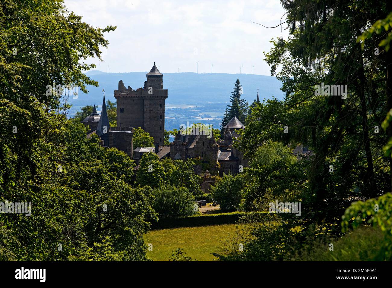 Bergpark Wilhelmshoehe with the artificial ruin Loewenburg, UNESCO ...