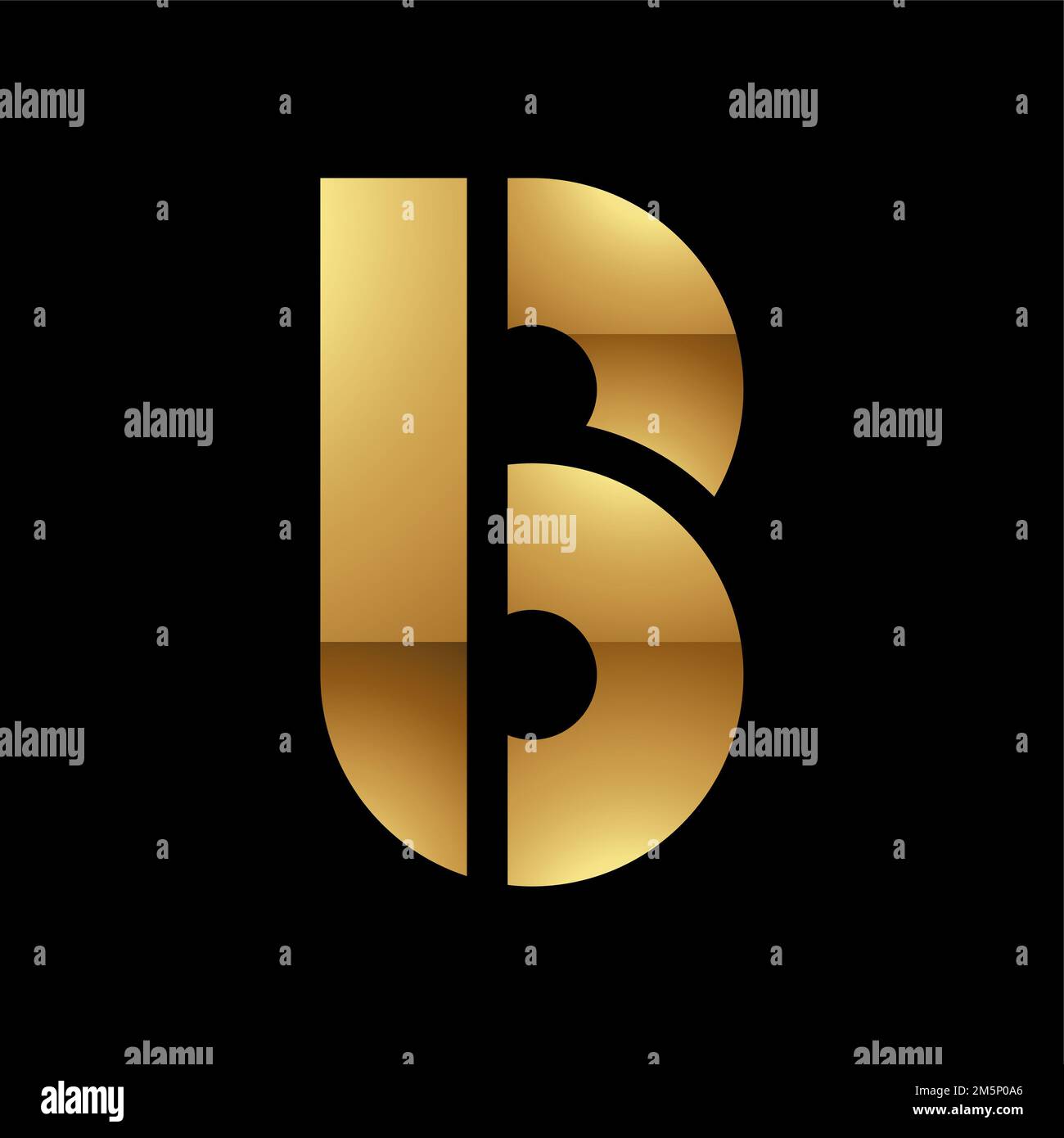 Golden Letter B Symbol on a Black Background - Icon 6 Stock Photo - Alamy