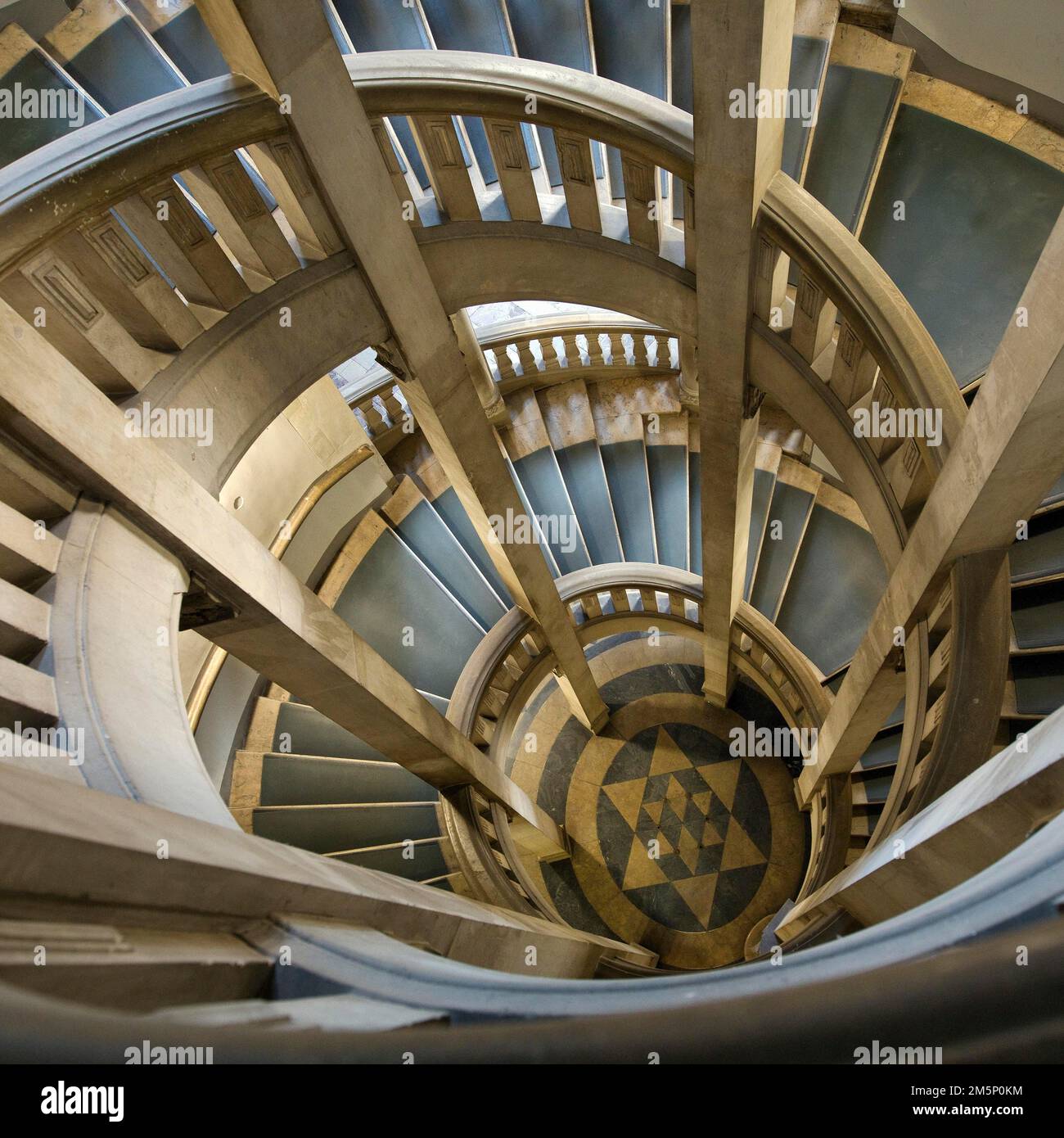 New Town Hall, interior view, spiral staircase, Hanover, Lower Saxony ...