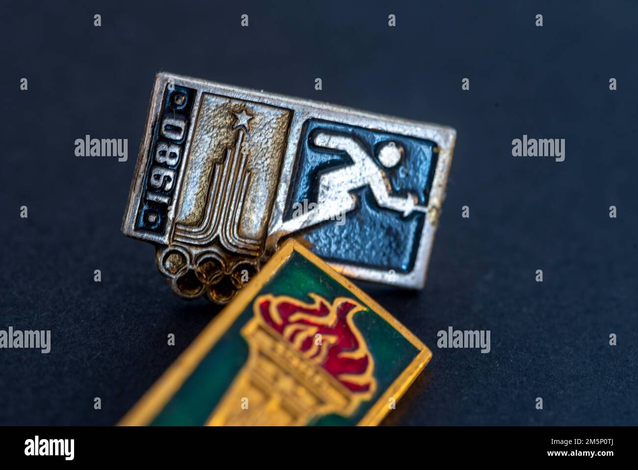 Olympic Games 1980, Russian Badges, Moscow, Russia Stock Photo - Alamy
