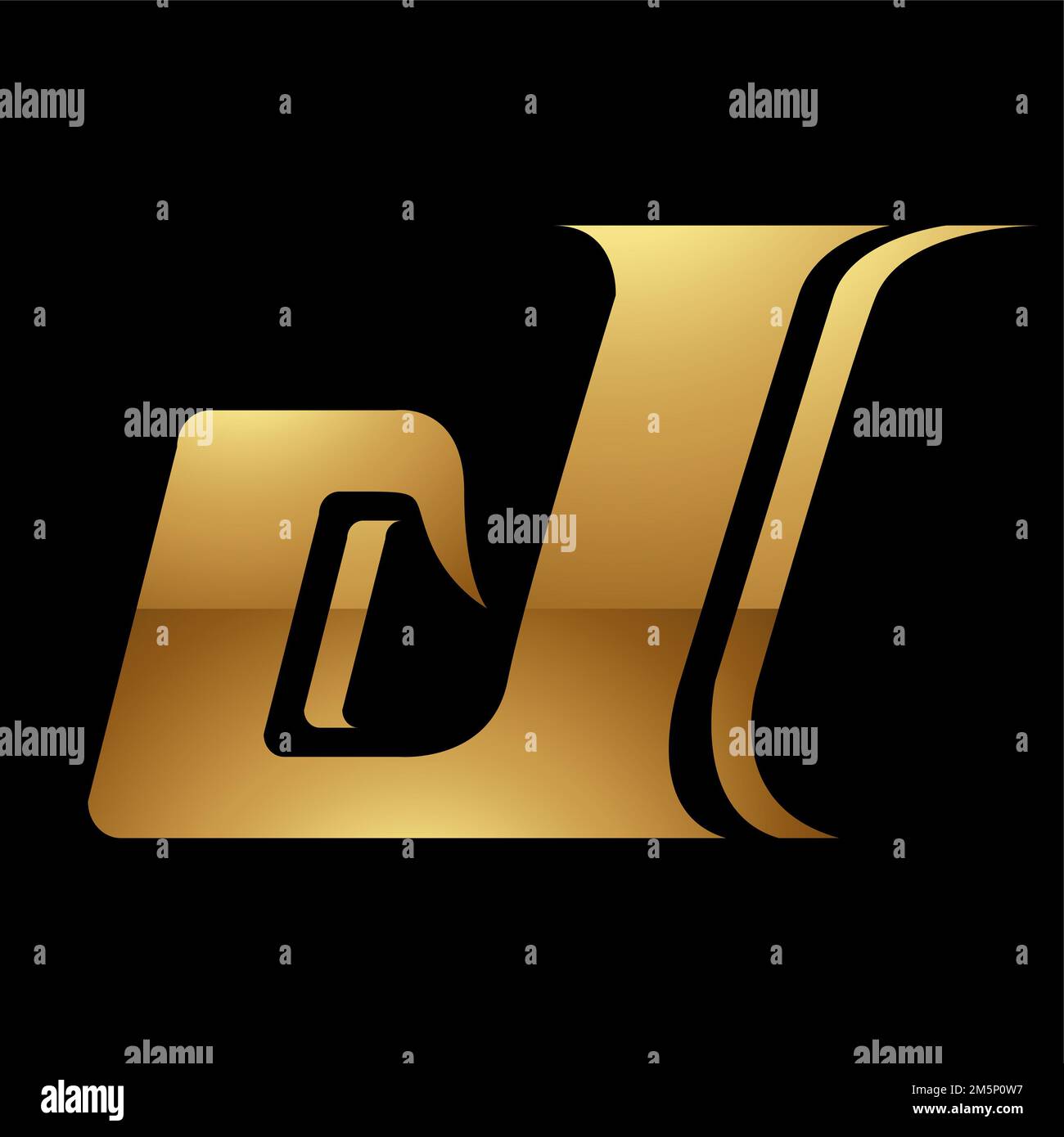 Golden Letter D Symbol on a Black Background - Icon 1 Stock Photo - Alamy