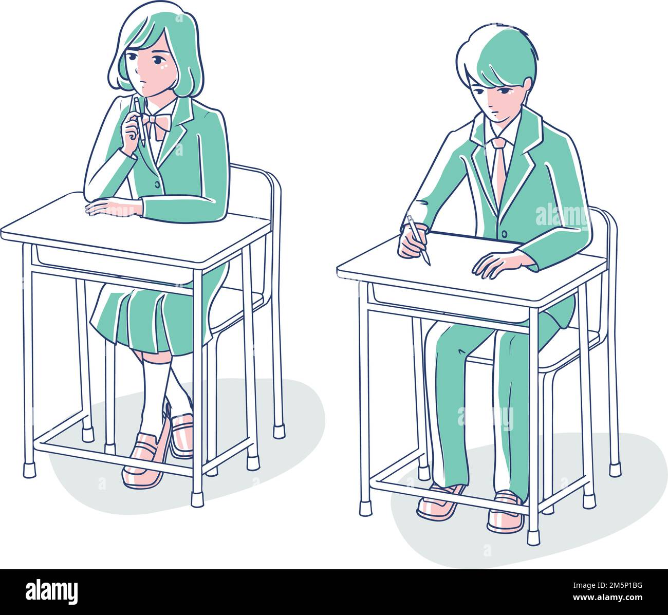 Student taking exam uniform Stock Vector Images - Alamy