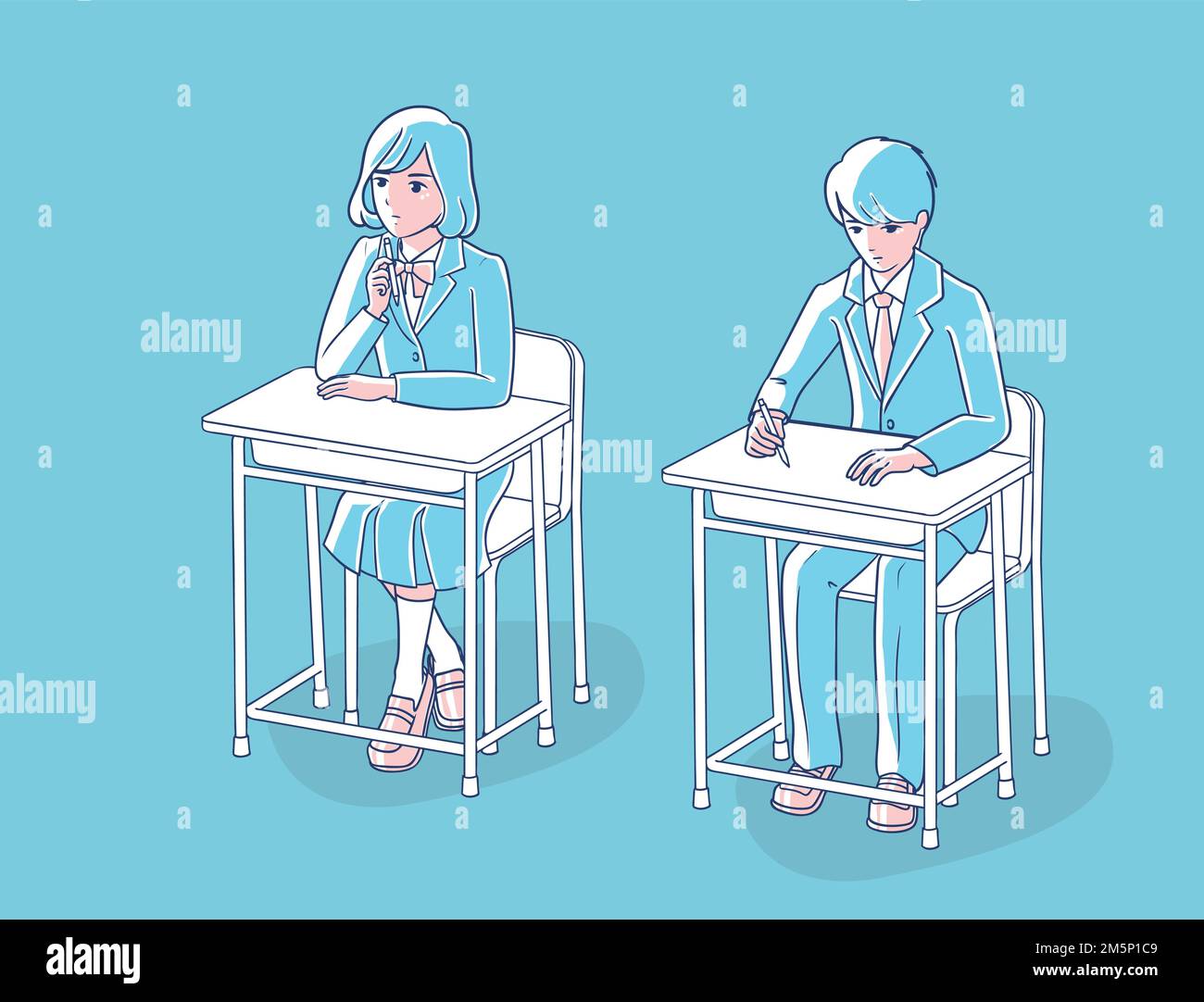 Student taking exam uniform Stock Vector Images - Alamy