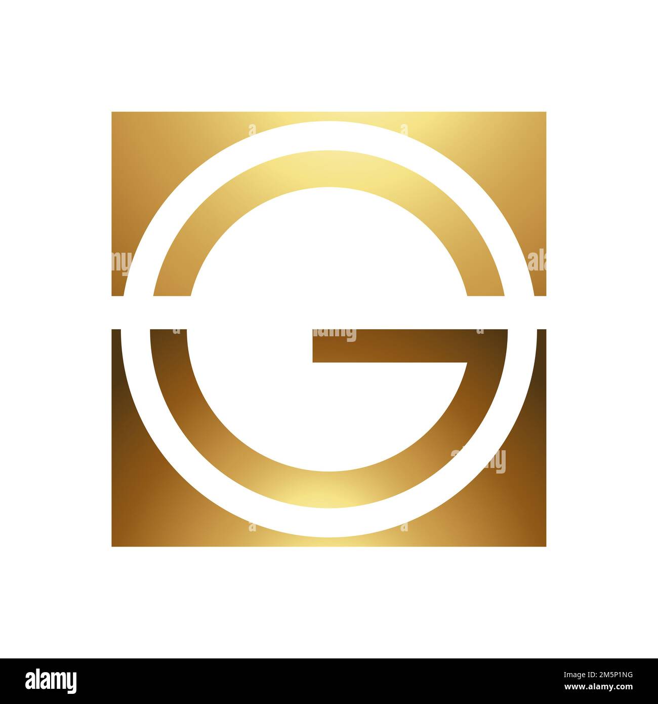 Golden Letter G Symbol on a White Background - Icon 7 Stock Photo - Alamy