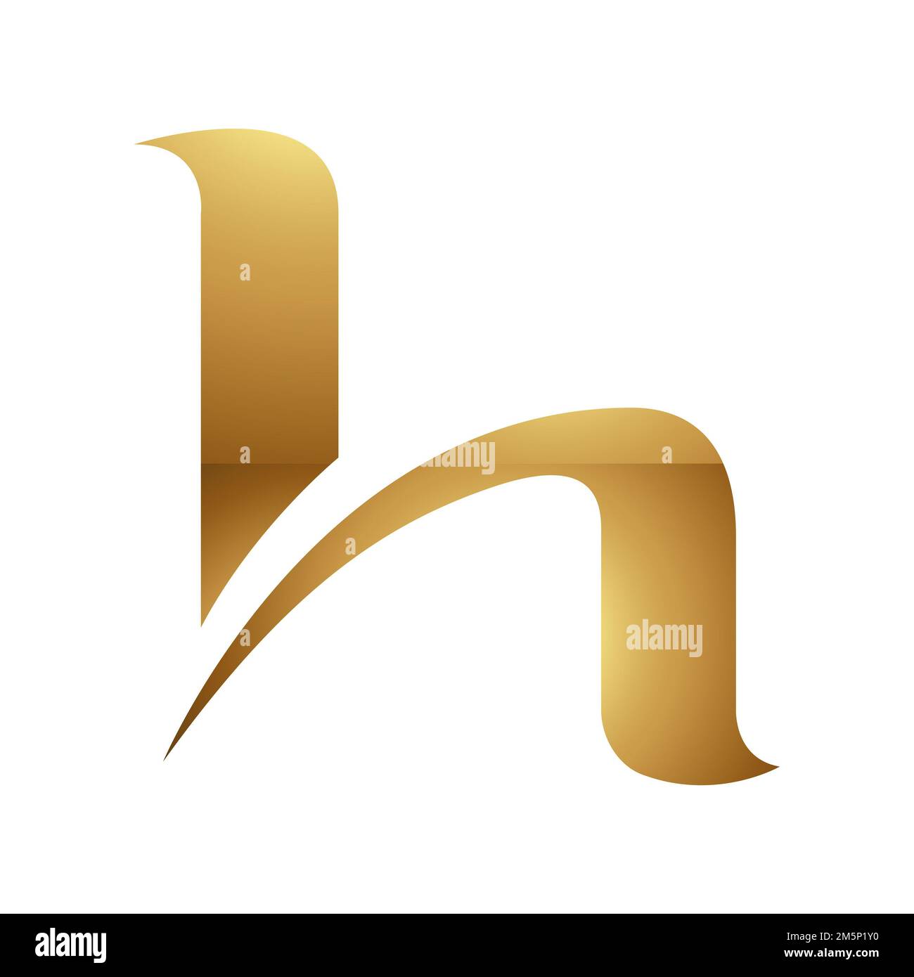 Golden Letter H Symbol on a White Background - Icon 4 Stock Photo - Alamy