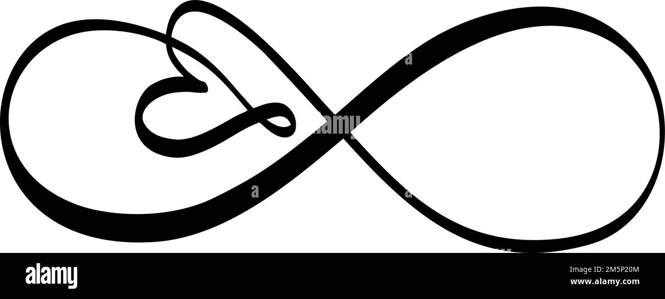 Vector heart love sign forever valentine day. Infinity romantic symbol ...