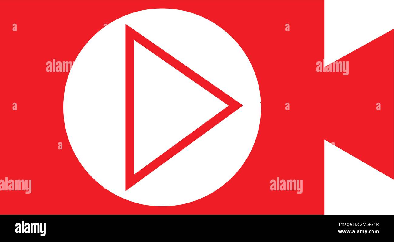 Live video streaming template, play button shape. Broadcasting icon ...