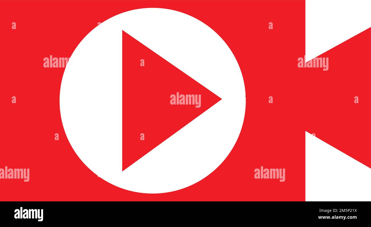 Live video streaming template, play button shape. Broadcasting icon ...