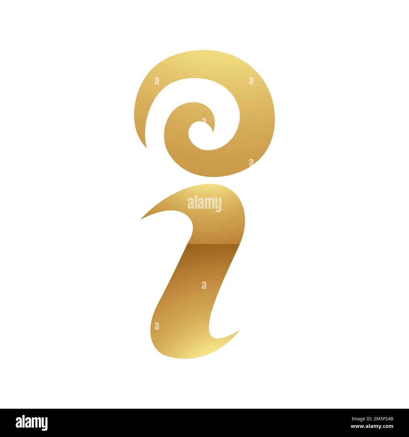 Golden Letter I Symbol on a White Background - Icon 5 Stock Photo - Alamy