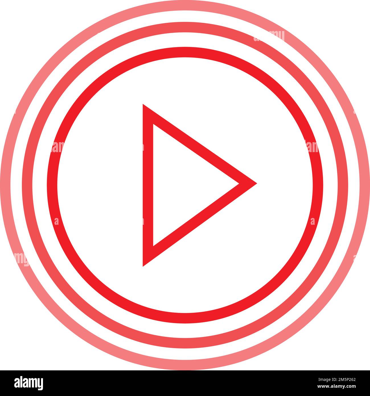 Live video streaming, play button shape. Round broadcasting icon vector ...
