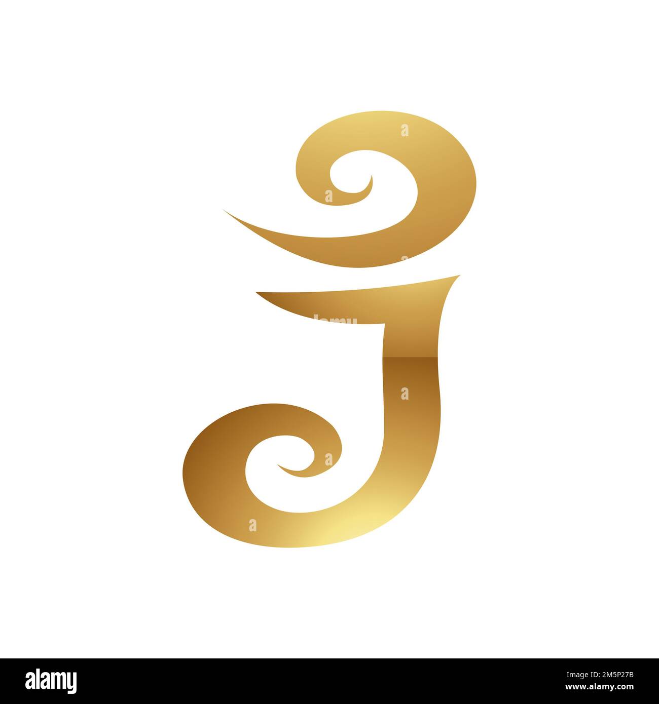 Golden Letter J Symbol on a White Background - Icon 7 Stock Photo - Alamy