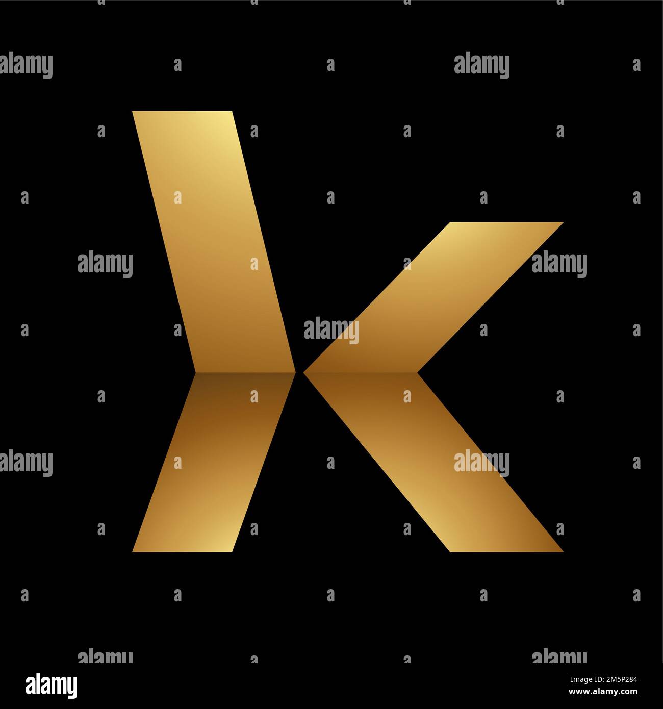 Golden Letter K Symbol on a Black Background - Icon 4 Stock Photo - Alamy