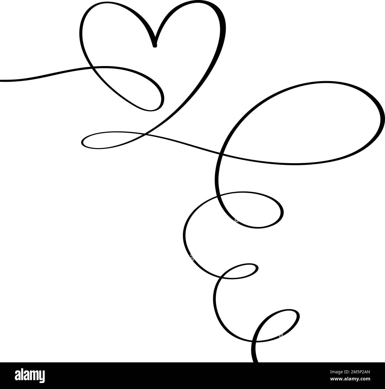 Vector curly heart love sign forever. Infinity romantic symbol linked ...