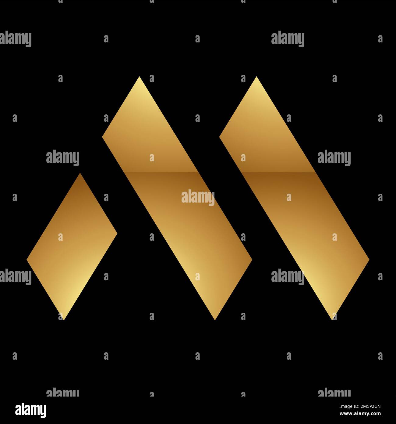 Golden Letter M Symbol on a Black Background - Icon 1 Stock Photo - Alamy