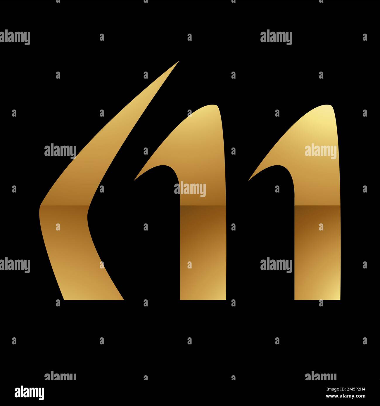 Golden Letter M Symbol on a Black Background - Icon 6 Stock Photo - Alamy