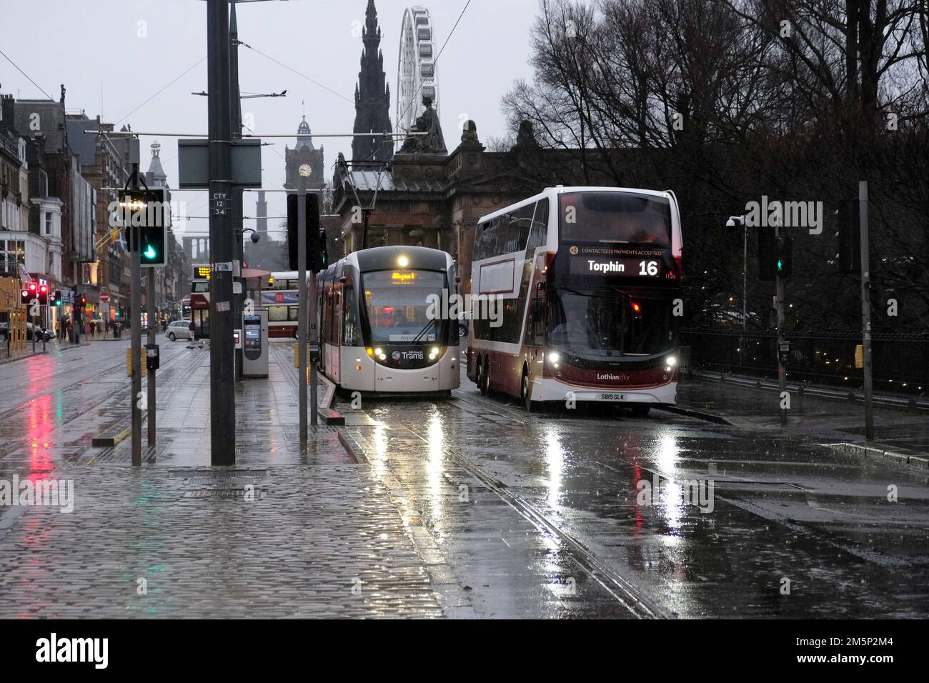 Edinburgh, Scotland, UK. 30th December 2022. The Forecasted severe rain warning hits the city ...