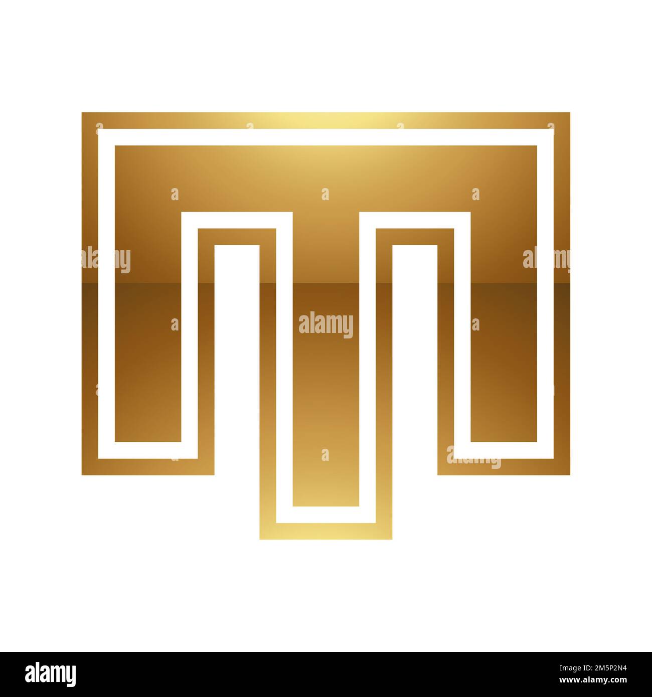 Golden Letter M Symbol on a White Background - Icon 8 Stock Photo - Alamy