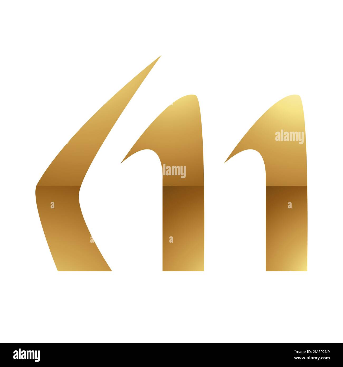 Golden Letter M Symbol on a White Background - Icon 6 Stock Photo - Alamy