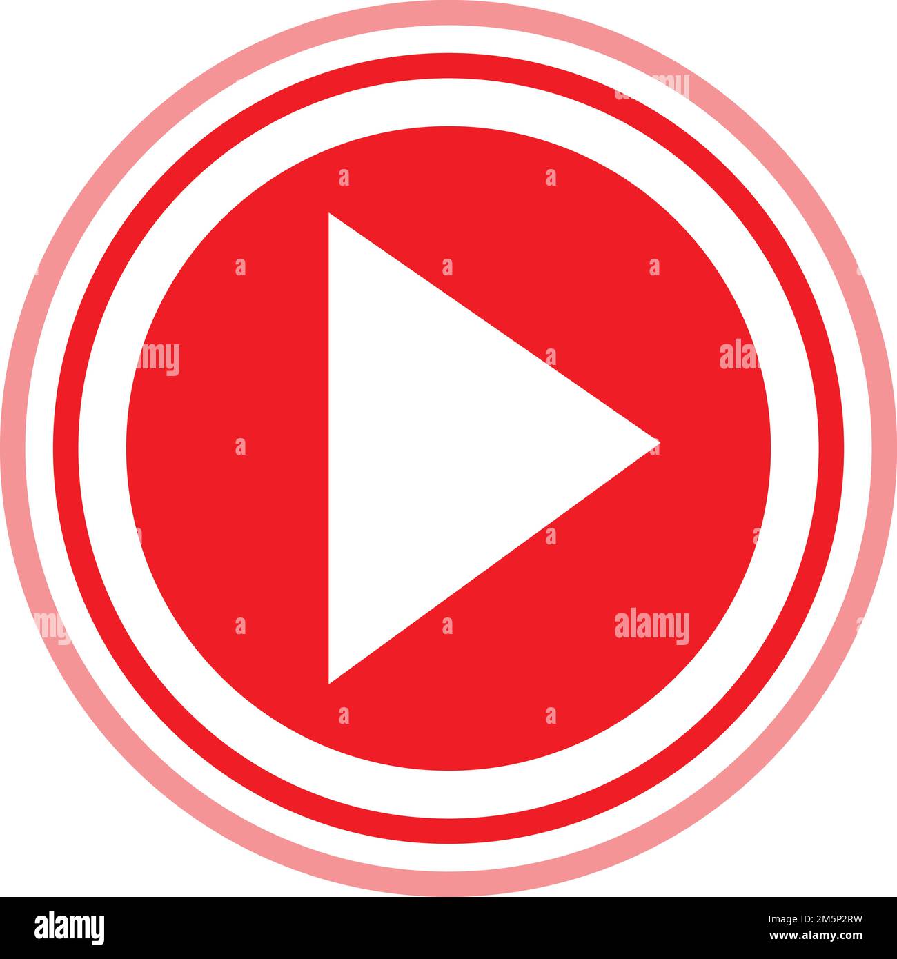 Live video streaming, play button shape. Round broadcasting icon vector ...