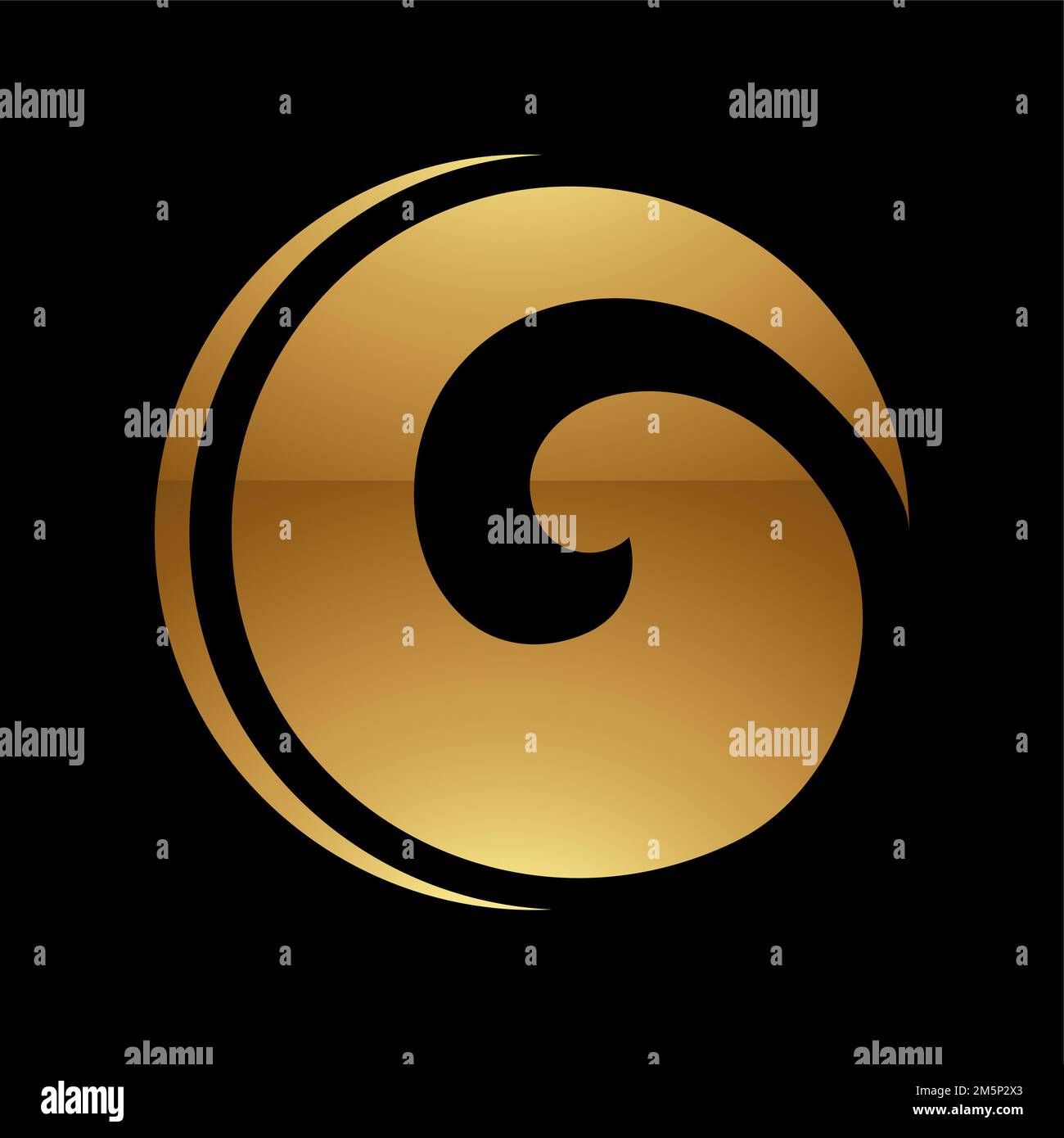 Golden Letter O Symbol on a Black Background - Icon 2 Stock Photo - Alamy