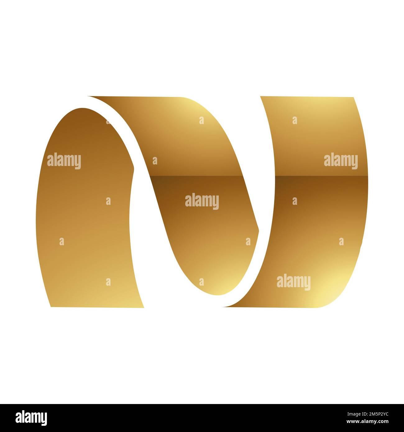 Golden Letter N Symbol on a White Background - Icon 5 Stock Photo - Alamy