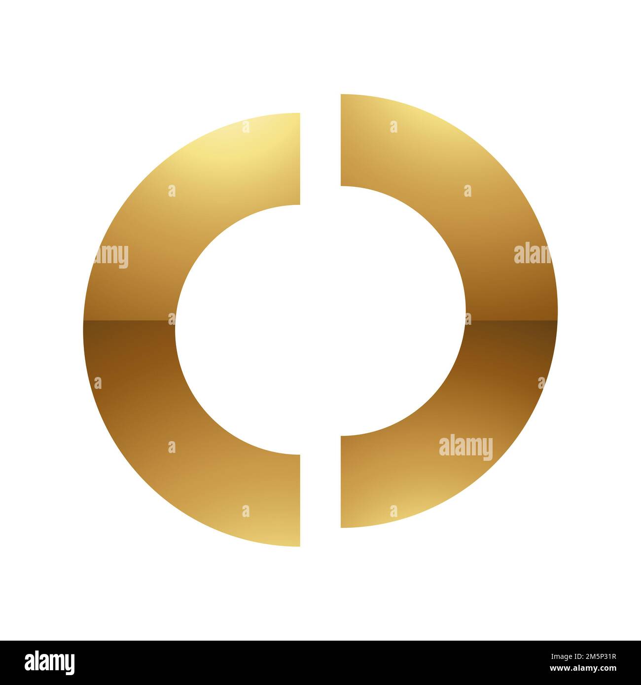 Golden Letter O Symbol on a White Background - Icon 9 Stock Photo - Alamy