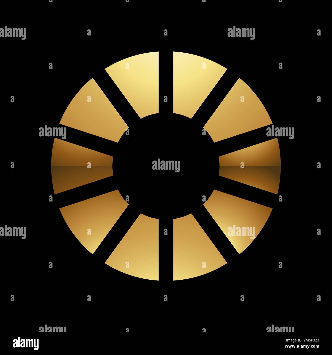 Golden Letter O Symbol on a Black Background - Icon 7 Stock Photo - Alamy