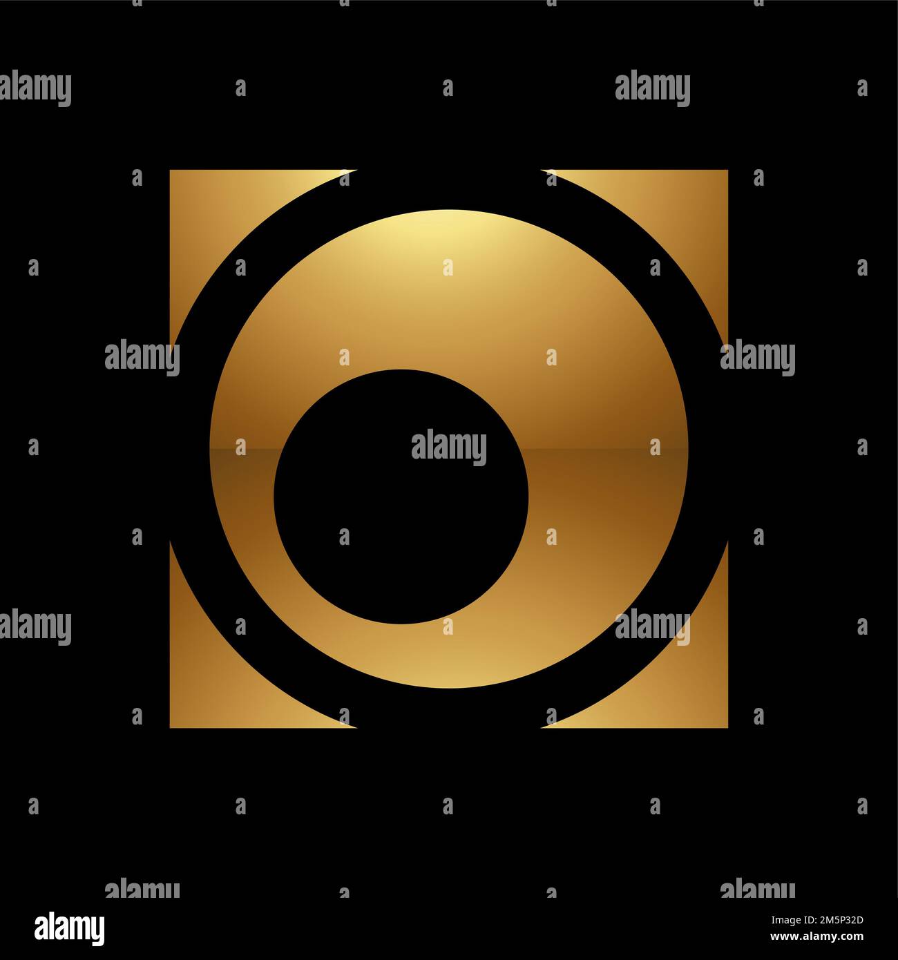 Golden Letter O Symbol on a Black Background - Icon 3 Stock Photo - Alamy
