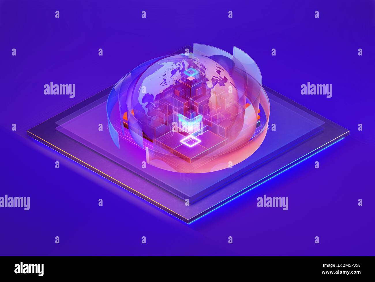 Isometric abstract web interface design. Business management isometric ...