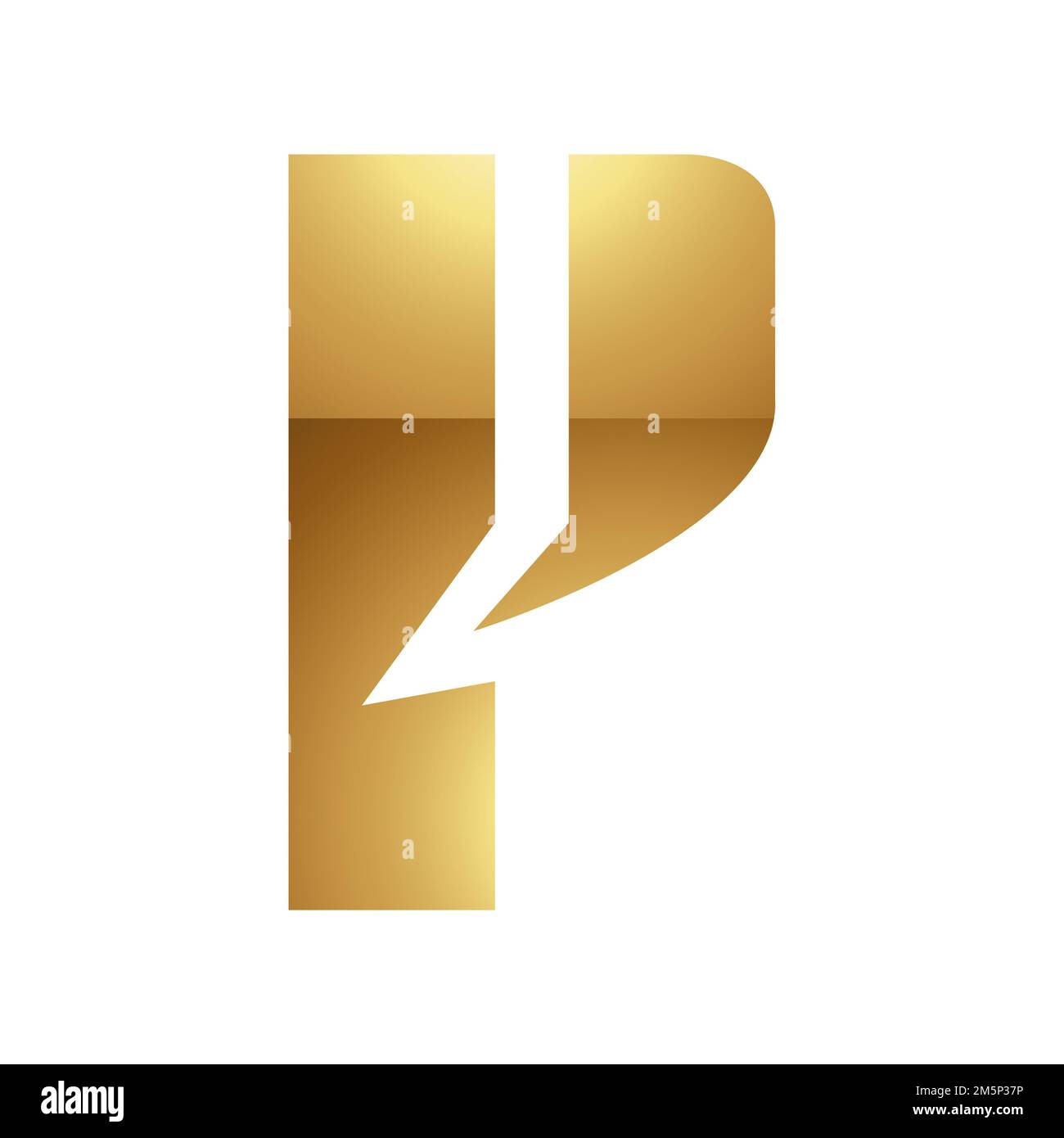 Golden Letter P Symbol on a White Background - Icon 1 Stock Photo - Alamy